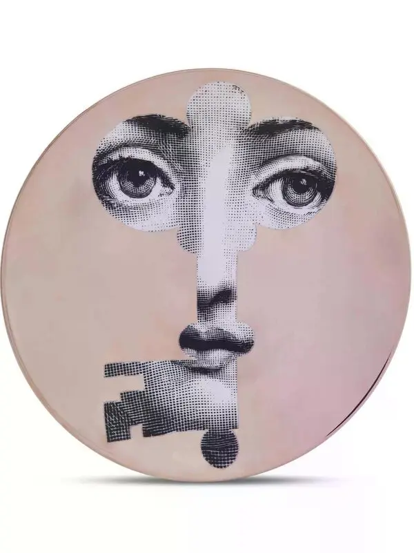 FORNASETTI Key Face Wall Plate - Grey