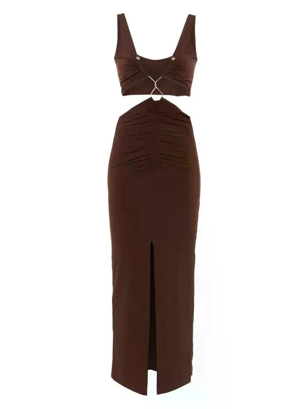 NISSA Cut-out Maxi Dress - Brown