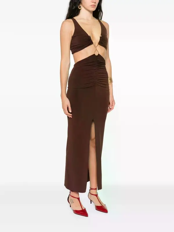 NISSA Cut-out Maxi Dress - Brown