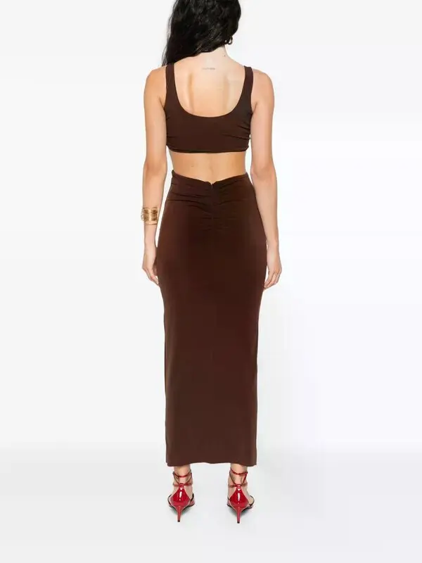NISSA Cut-out Maxi Dress - Brown