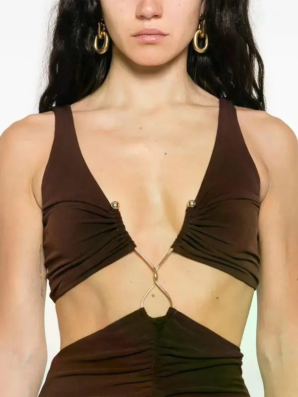 NISSA Cut-out Maxi Dress - Brown