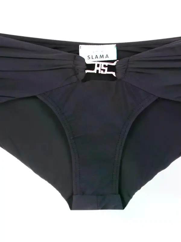 AMIR SLAMA Ruched Bikini Bottoms With Metallic Embellishments