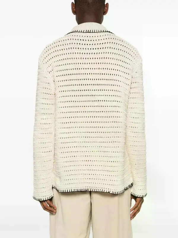 Alanui Whipstitch-detail Open-knit Cardigan
