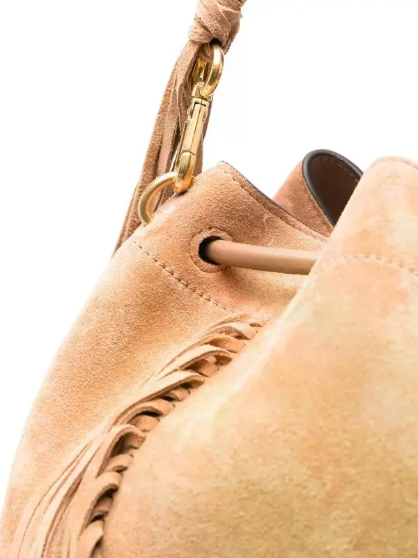 JIMMY CHOO Medium Cinch Fringed Shoulder Bag - Neutrals