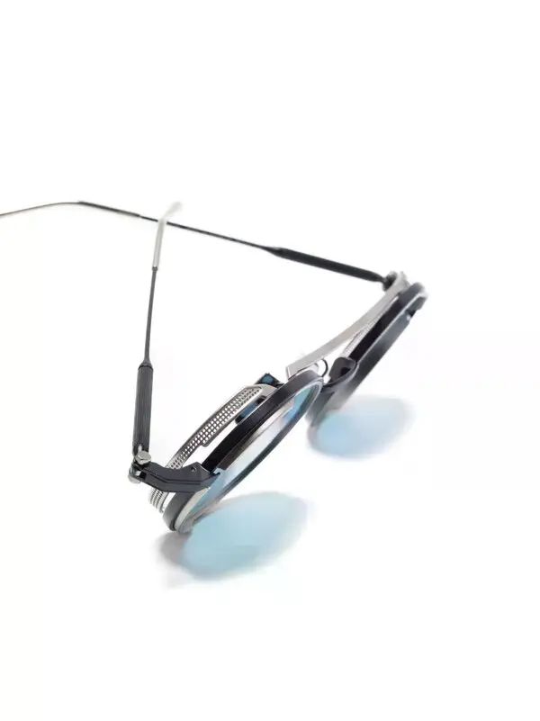 AKONI Eris Round-frame Double-bridge Sunglasses - Blue