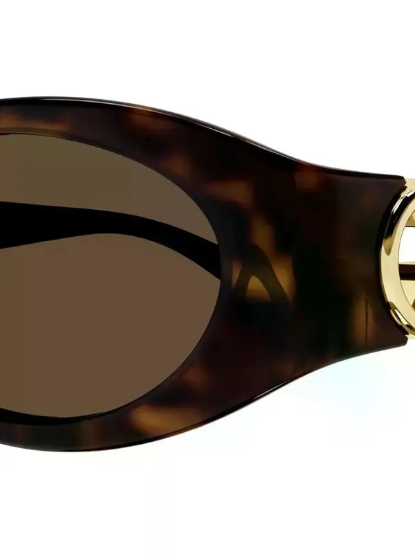 Gucci Tortoiseshell Oval Frame Sunglasses - Brown
