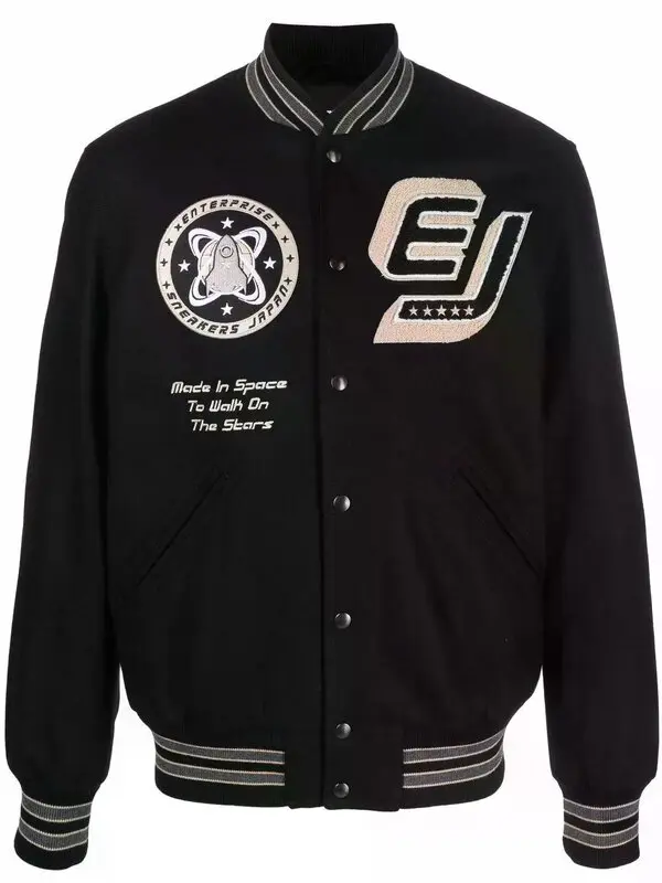 ENTERPRISE JAPAN Varsity Patch-detail Bomber Jacket