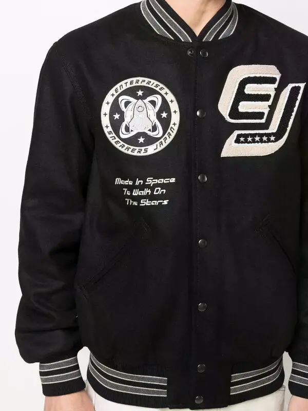 ENTERPRISE JAPAN Varsity Patch-detail Bomber Jacket