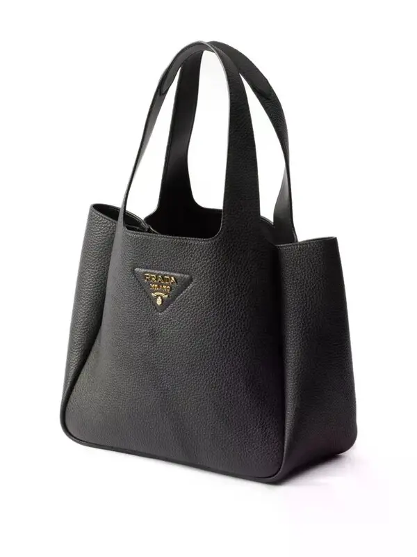 Prada Small Leather Tote - Black