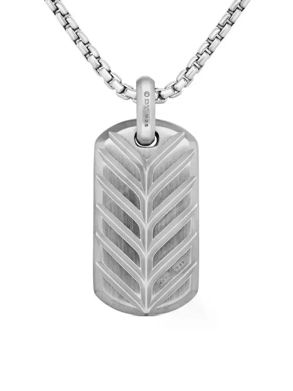 David Yurman Sterling Chevron Tag With Nephrite Jade