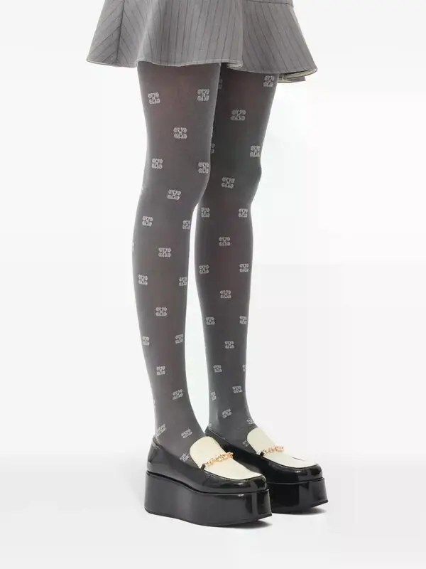 GANNI Embroidered Logo Knee-high Socks
