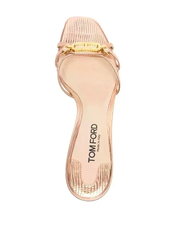 TOM FORD Logo-plaque Heeled Leather Sandals