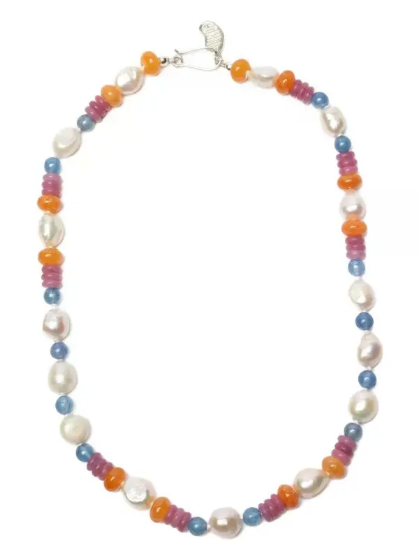 GOHAR WORLD Pearl-embellished Necklace - Silver