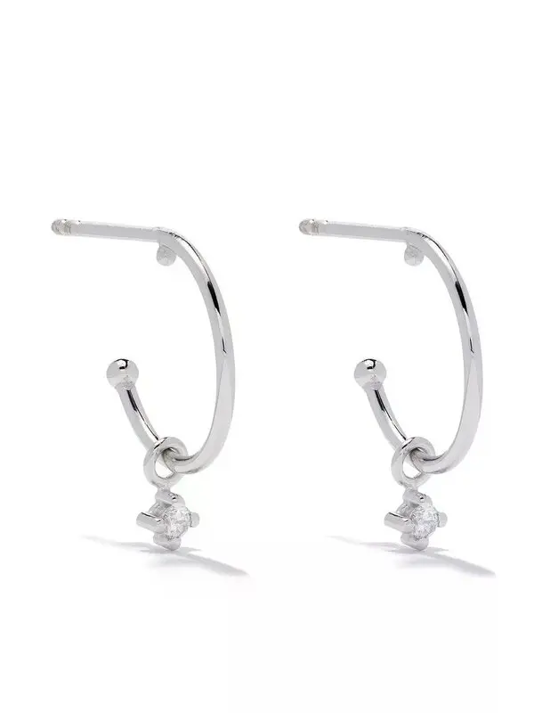 WOUTERS & HENDRIX 18kt Gold Diamond Hoop Earrings - Silver