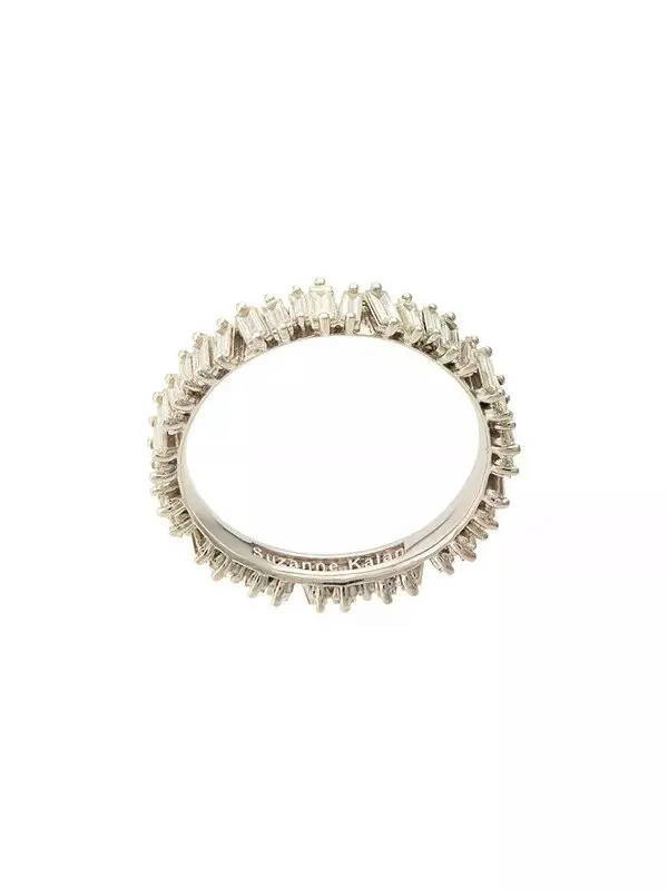 SUZANNE KALAN 18kt White Gold Baguette Diamond Eternity Band - Silver