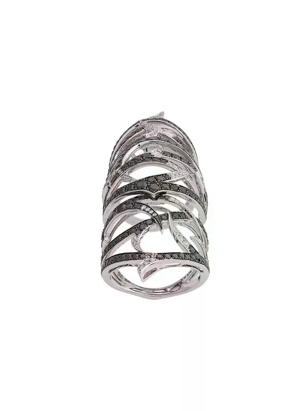 Stephen Webster 18kt Gold And Diamond Embellished Armour Ring - Silver