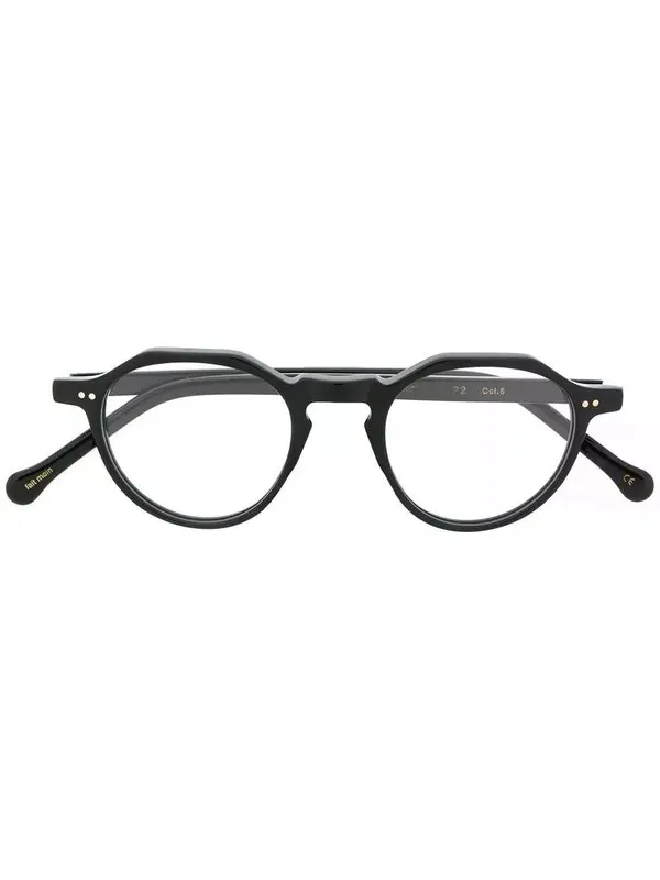 LESCA Round Frame Glasses - Black