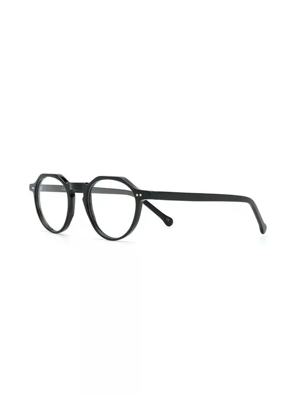 LESCA Round Frame Glasses - Black