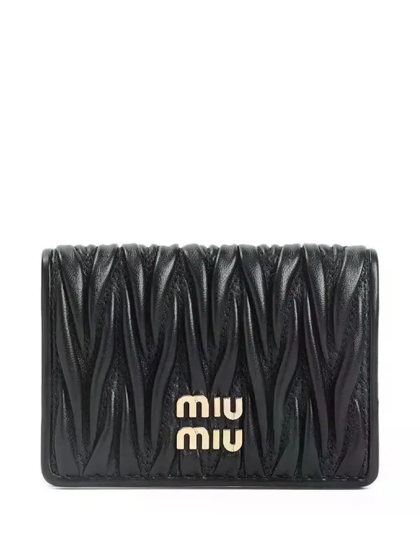 Miu Miu Matelassé Leather Wallet - Black