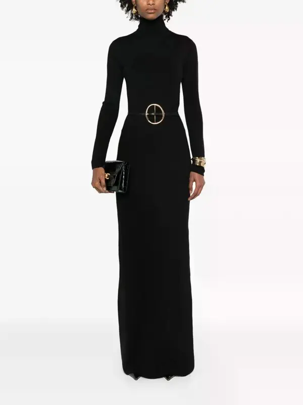 Saint Laurent Long-sleeve Wool Dress