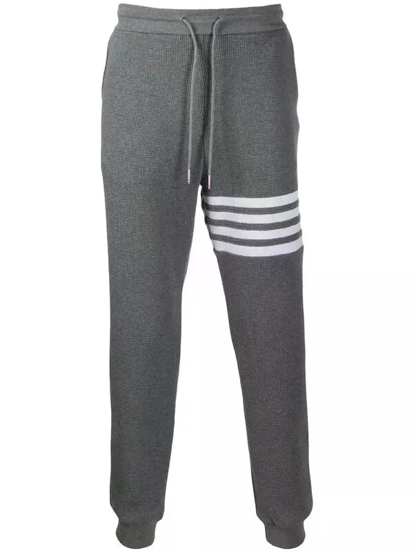 Thom Browne 4-bar Waffle Stitch Track Pants - Grey