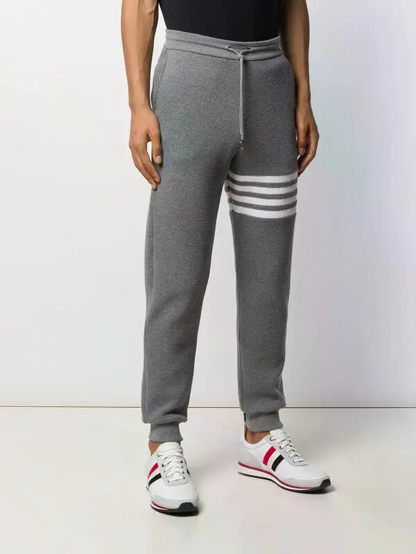 Thom Browne 4-bar Waffle Stitch Track Pants - Grey
