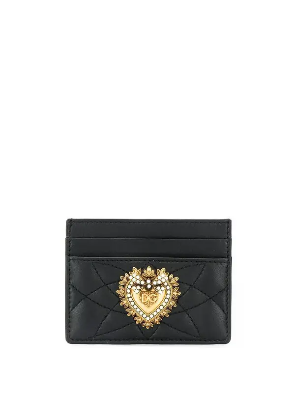 Dolce & Gabbana Devotion Quilted Card Holder - Black