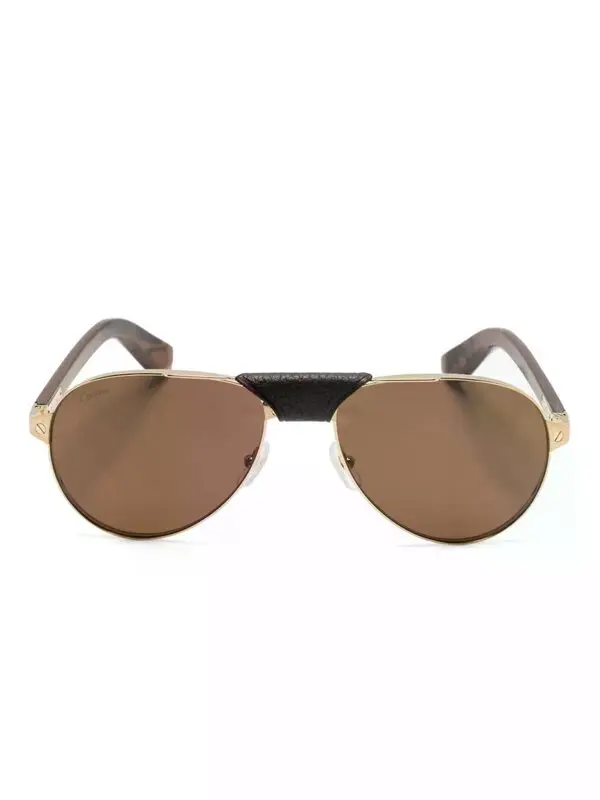 Cartier Ct0495s Pilot Sunglasses - Brown