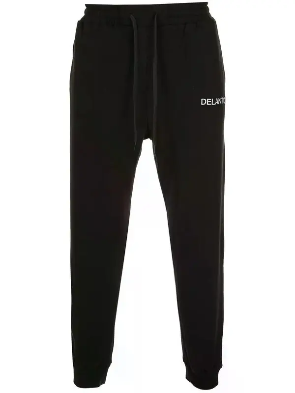 DELANTIC Logo Verlour-lined Burrr Sweatpants Trackpants