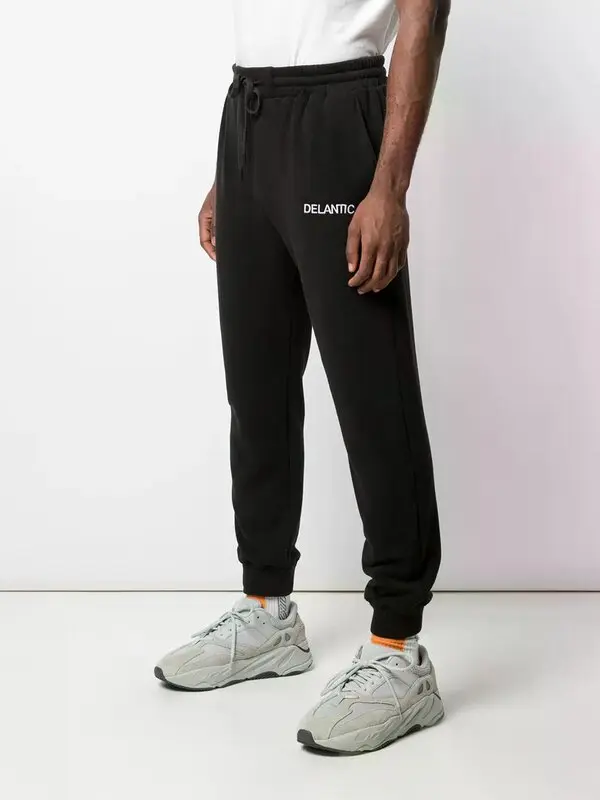 DELANTIC Logo Verlour-lined Burrr Sweatpants Trackpants