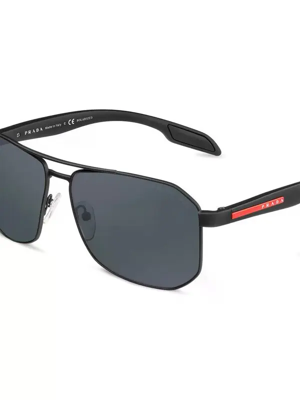 Prada Linea Rossa Pilot-frame Sunglasses - Black