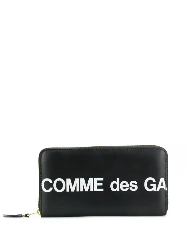 Comme Des Garçons Logo Zip-around Wallet - Black