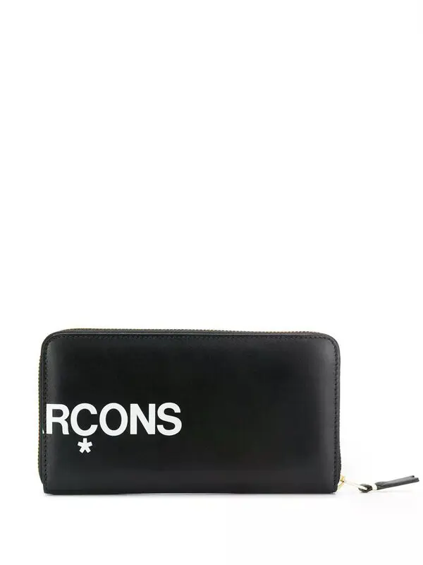 Comme Des Garçons Logo Zip-around Wallet - Black