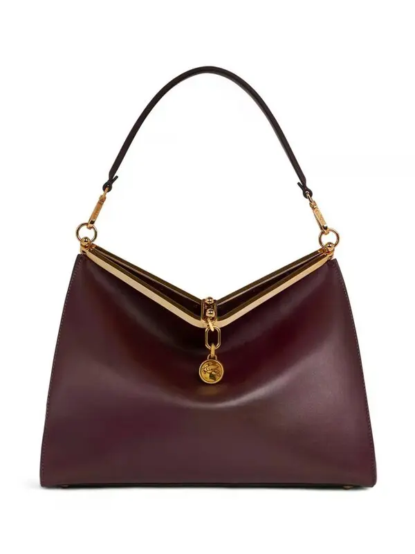 Etro Vela Leather Shoulder Bag - Red