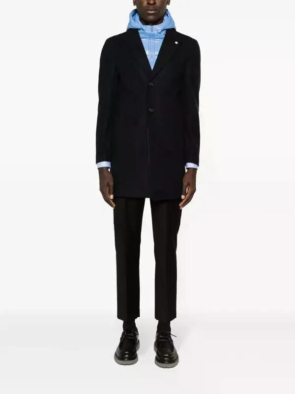 MANUEL RITZ Hooded Single-breasted Coat