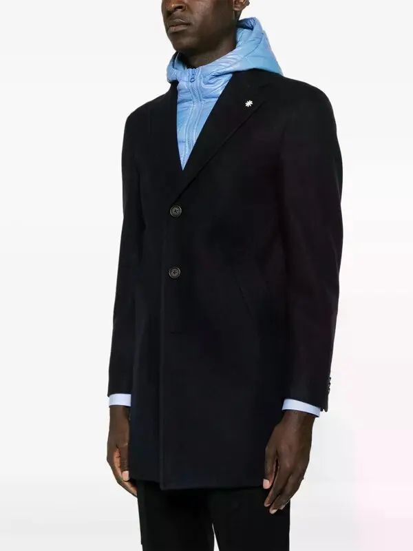 MANUEL RITZ Hooded Single-breasted Coat