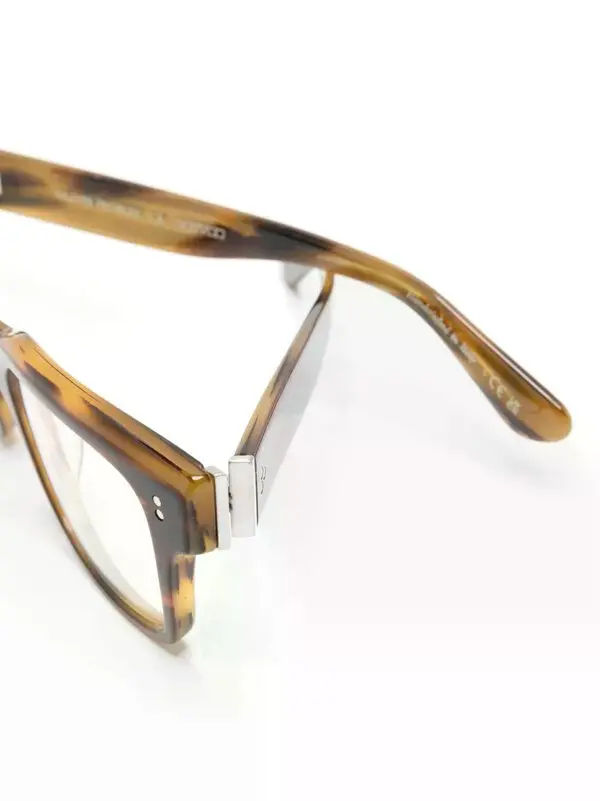 Oliver Spencer Tortoiseshell-effect Square-frame Glasses