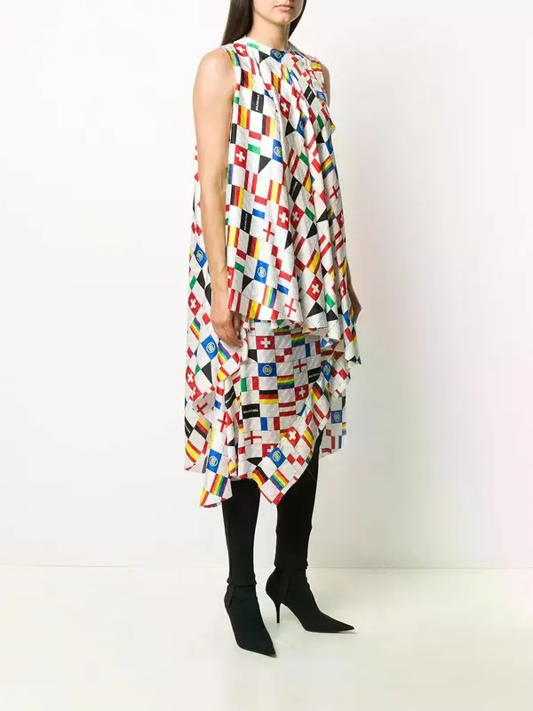 Balenciaga Printed Silk Dress