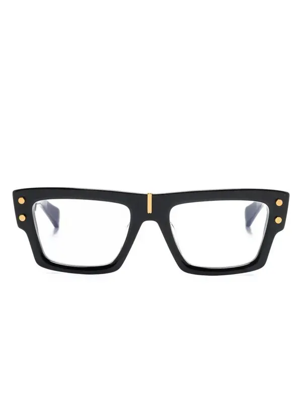 Balmain Majestic Rectangle-frame Glasses - Black