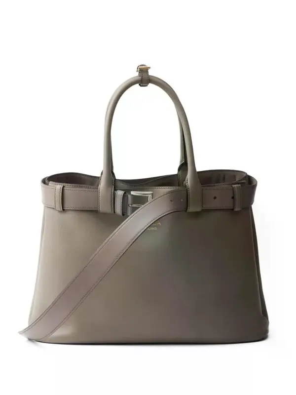 Prada Large Buckle Tote Bag - Grey