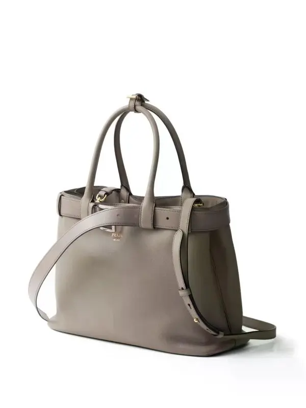 Prada Large Buckle Tote Bag - Grey