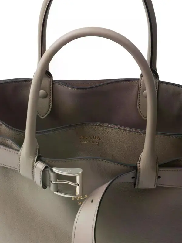 Prada Large Buckle Tote Bag - Grey