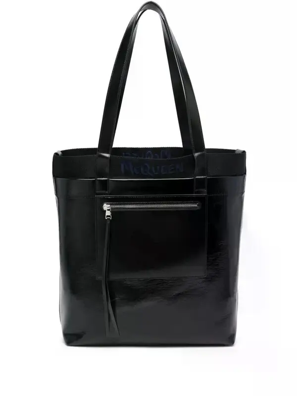 Alexander McQueen Coated-finish Shoulder Bag - Black