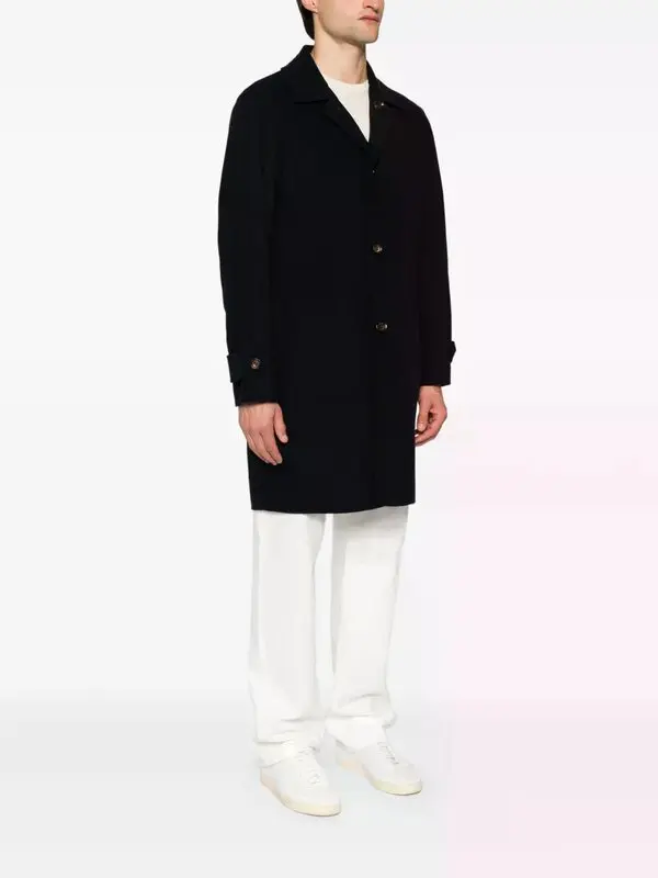 Eleventy Single-breasted Reversible Wool Coat