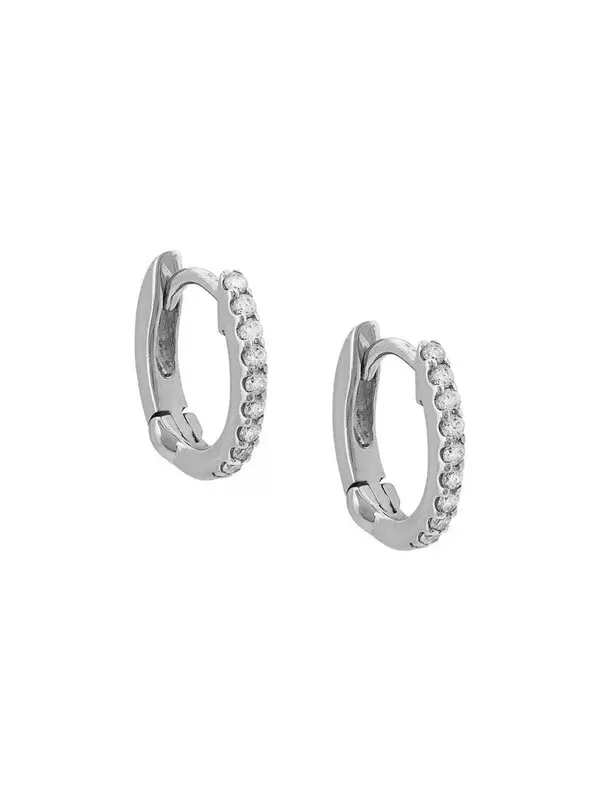DANA REBECCA DESIGNS 14kt White Gold Diamond Huggie Earring - Silver