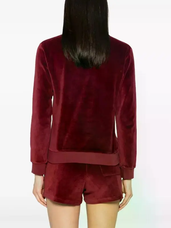 SPORTY & RICH Src Velour Polo Top