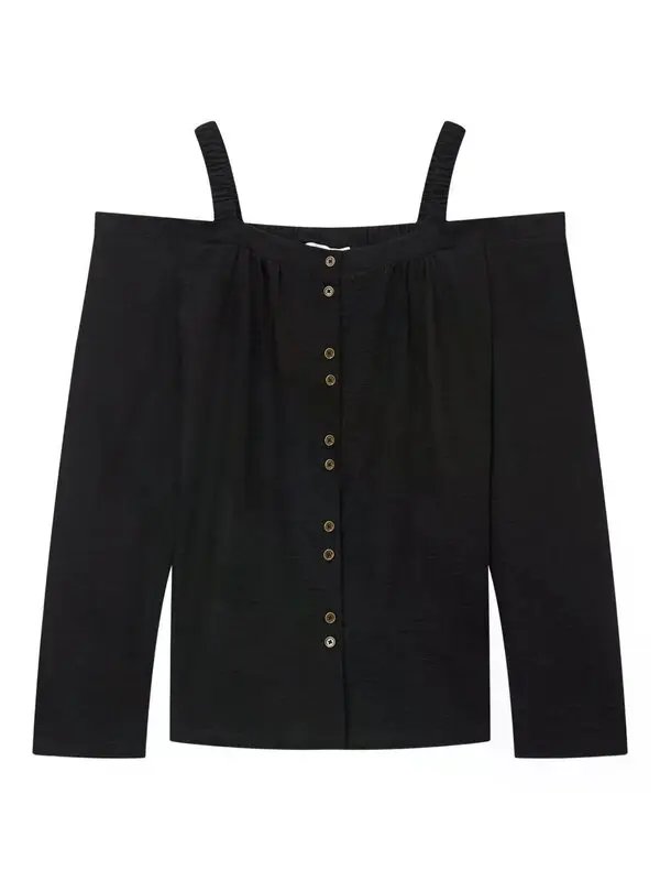 B+AB Off-the-shoulder Button-up Top