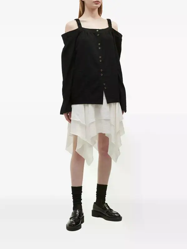 B+AB Off-the-shoulder Button-up Top