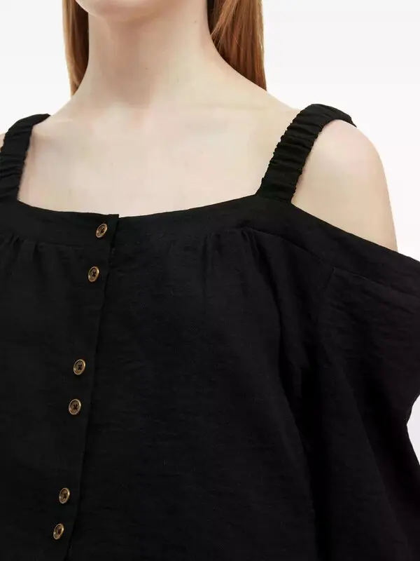 B+AB Off-the-shoulder Button-up Top