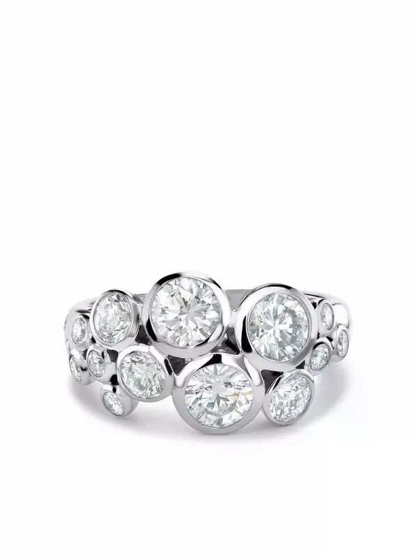 PRAGNELL 18kt White Gold Bubbles Diamond Ring - Silver